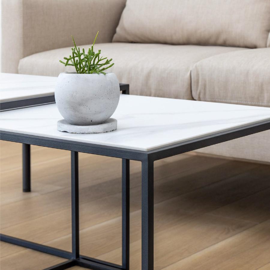 ノキア ネストテーブル ローテーブル 伸縮 白 グレー 北欧 セラミック センターテーブル アイアン サイドテーブル カフェ テーブル 開梱設置付き :3015:IBASYO - 通販 ...