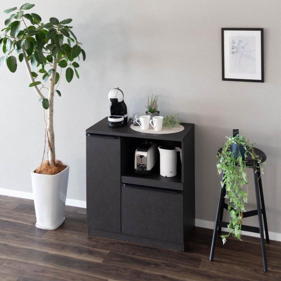 ナタール 80 キッチンカウンター セラミック調 カウンター 黒 グレー 収納 キッチン スライド レンジ台 完成品 スリム 食器棚 キッチン収納 引き出し : IBASYO - 通販 ...