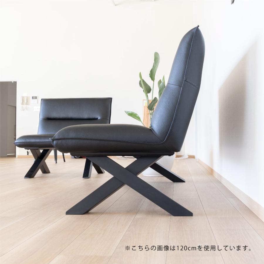 クレマ CR / 120 チェア ダイニングチェア ベンチ PVCレザー 背もたれ 2人掛け チェア ブラック ブラウン グレー 木製脚 北欧 椅子 背付き クロス脚 :sn0264 ...