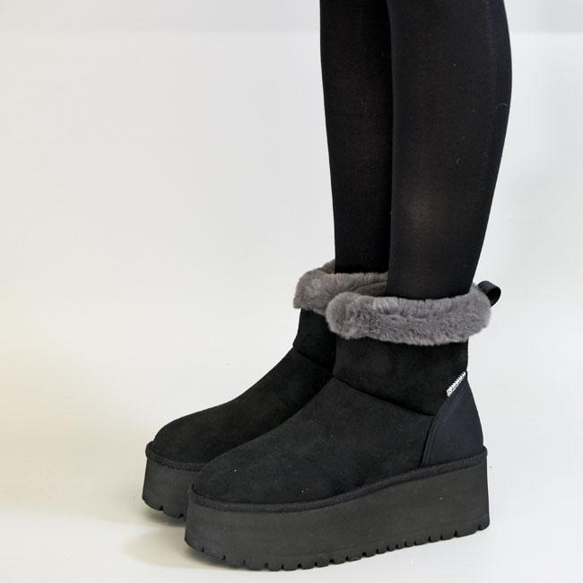 by あしながおじさん ムートンブーツ 厚底ムートン ショートブーツ レディース 全3色 S-LL ブラック 黒 8490123 あしながおじさん by ムートンブーツ 厚底ムートン ショートブーツ