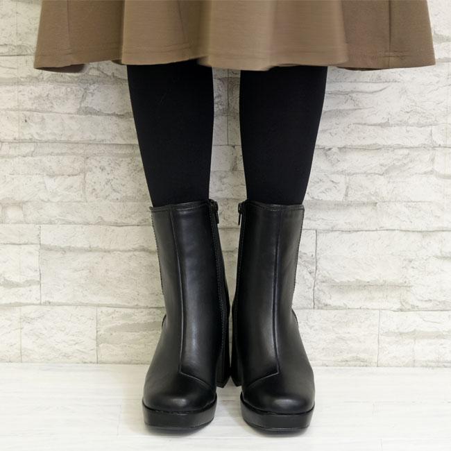 あしながおじさん ブーツ レディース 厚底 ブラック 黒 by 厚底ブーツ