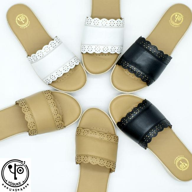 YOSUKE ヨースケ レザーサンダル 厚底サンダル ミュール 本革 レザー レディース 全3色 36-41 1100000 : 靴のIBC - 通販 - Yahoo!ショッピング