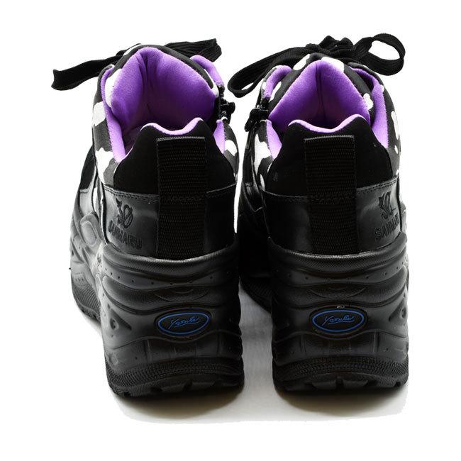 ヨースケ YOSUKE 厚底スニーカー レースアップ ハイソール レディース ブラックホワイト 22.5cm-25cm 2601034 : y ...