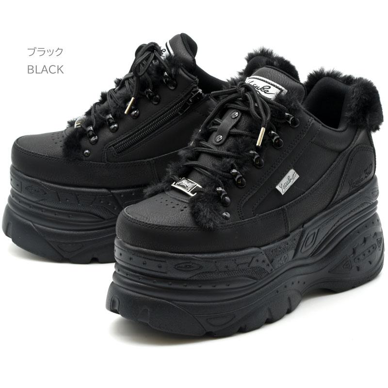 YOSUKE（ヨースケ） スニーカー レディース 黒 厚底スニーカー レースアップ ハイソール ファー プラットフォーム 2605018 : 靴のIBC - 通販 - Yahoo!ショッピング