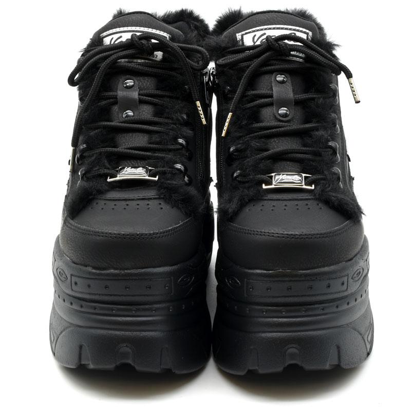 YOSUKE（ヨースケ） スニーカー レディース 黒 厚底スニーカー レースアップ ハイソール ファー プラットフォーム 2605018 : 靴のIBC - 通販 - Yahoo!ショッピング