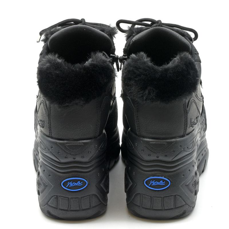 YOSUKE（ヨースケ） スニーカー レディース 黒 厚底スニーカー レースアップ ハイソール ファー プラットフォーム 2605018 : 靴のIBC - 通販 - Yahoo!ショッピング