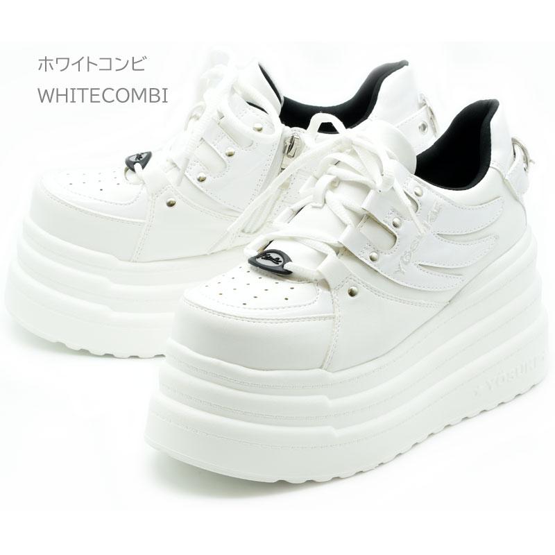 YOSUKE（ヨースケ） スニーカー レディース 厚底 ブラック 黒 スニーカー レディース 黒 白 厚底スニーカー プラットフォーム レースアップシューズ 2710052 : 靴のIBC ...