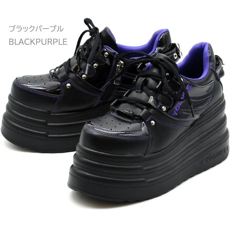 YOSUKE（ヨースケ） スニーカー レディース 厚底 ブラック 黒 スニーカー レディース 黒 白 厚底スニーカー プラットフォーム レースアップシューズ 2710052 : 靴のIBC ...