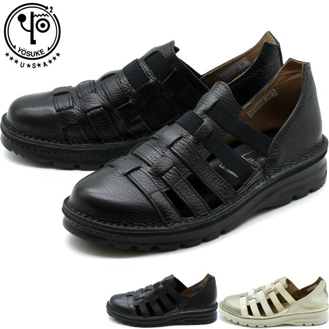 YOSUKE ヨースケ スリッポン カジュアルシューズ 本革 レザー レディース 全2色 22.5-25 3410088 : 靴のIBC ...