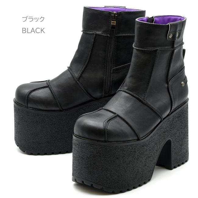 YOSUKE（ヨースケ） ブーツ レディース 黒 厚底ブーツ カジュアル