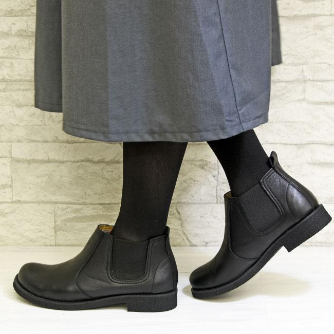 YOSUKE（ヨースケ） ブーツ レディース 厚底 ブラック 黒 サイドゴア