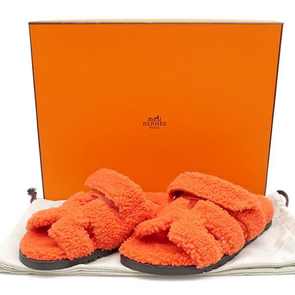 HERMES エルメス サンダル シプレ ムートン フラットサンダル HERMES エルメス サンダル シプレ ムートン フラットサンダル