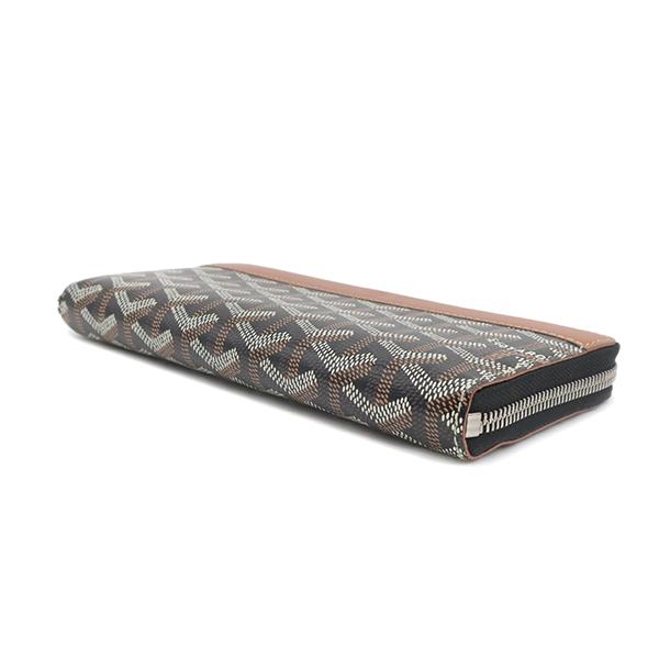 GOYARD ゴヤール 長財布 マティニョンジップGM ブラウン×ブラック レザー コーティングキャンバス APM ZIP GM 03 ...