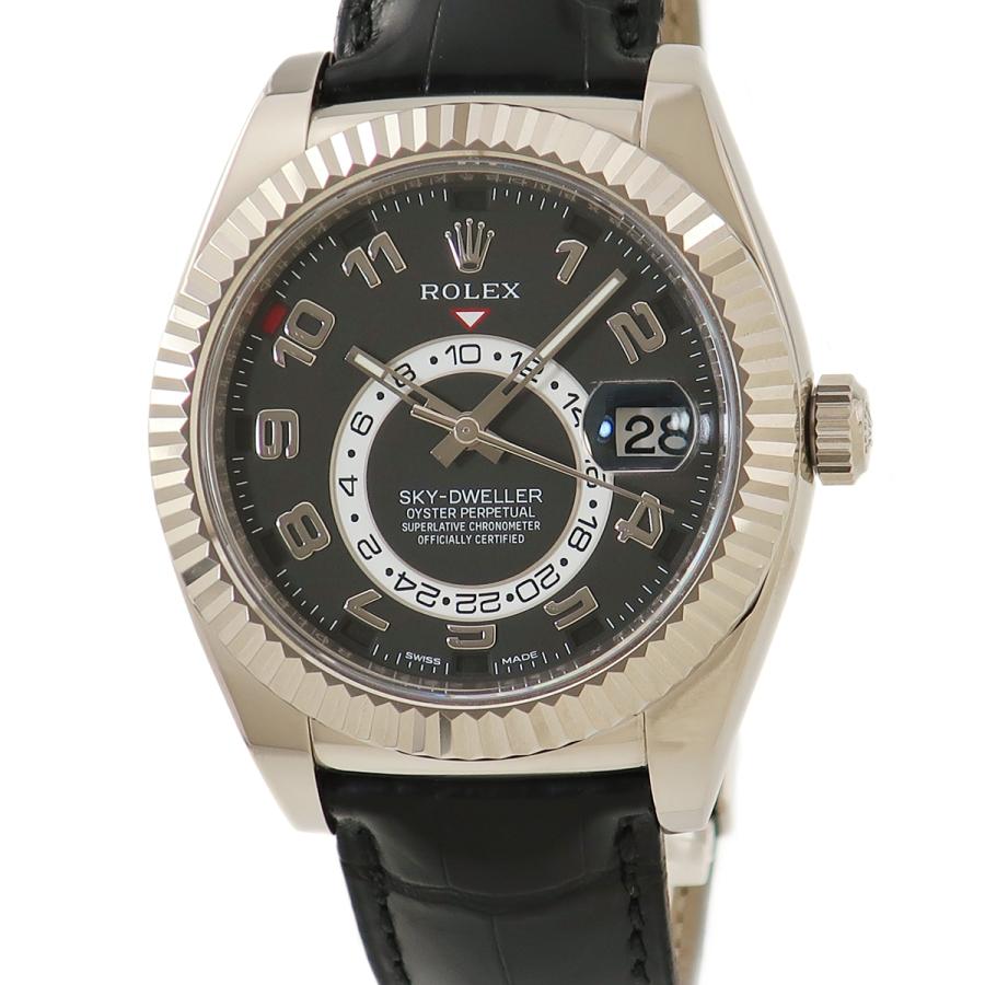 【3年保証】 ロレックス スカイドゥエラー 326139 ランダム番 K18WG無垢 黒 アラビア GMT 自動巻き メンズ 腕時計 ...