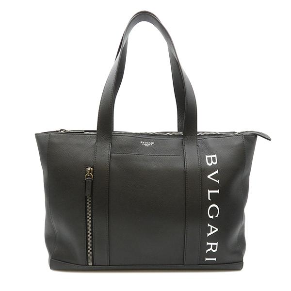BVLGARI ブルガリ トートバッグ フラグメント ロゴ バッグ ブラック レザー 290777 黒 藤原ヒロシ : HOUBIDOU ...
