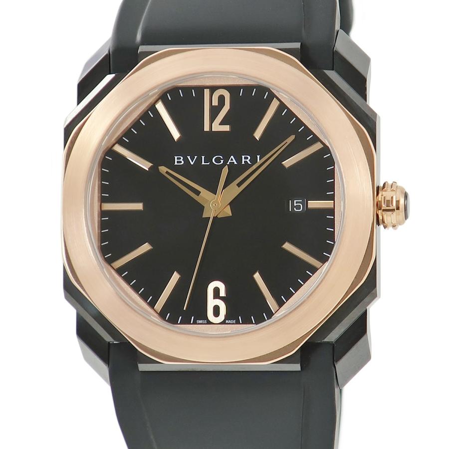 BVLGARI 【3年保証】 ブルガリ オクト ウルトラネロ クロノグラフ BGO41BBSPGVD OH済 K18PG×ブラックPVD加工SS 黒 自動巻き メンズ 腕時計 ...