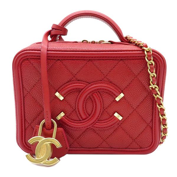 CHANEL シャネル 2WAYバッグ CCフィリグリー レッド カーフ キャビアスキン A93342 バニティ ショルダー クロシェット1点欠品 : HOUBIDOU 心斎橋店 - 通販 ...