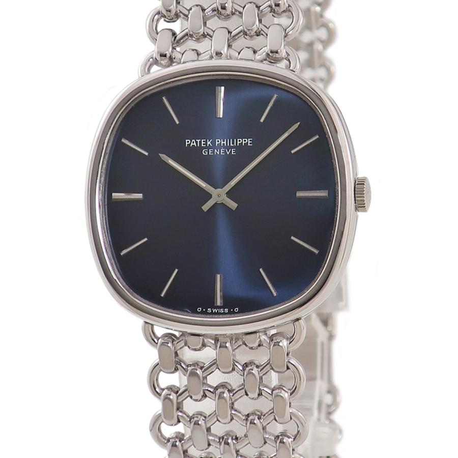 ゴールデン・エリプス 【3年保証】 パテックフィリップ ゴールデンエリプス 3844/2 K18WG無垢 青 シグマダイヤル チェーン 手巻き ...