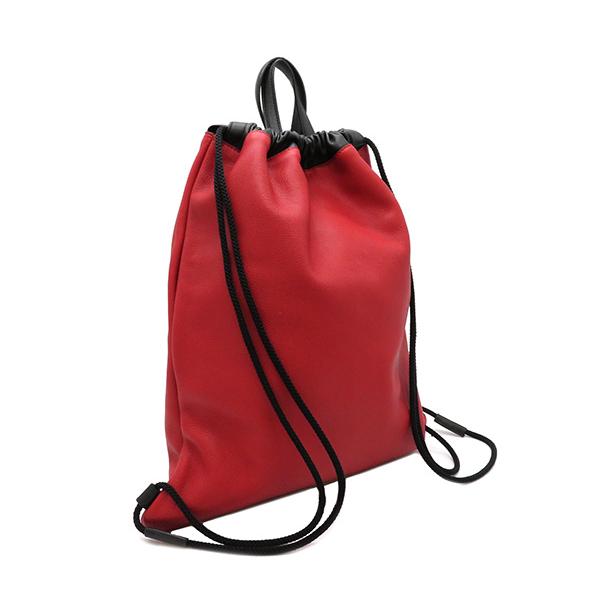 GUCCI グッチ リュック・デイパック ヴィンテージロゴ ナップサック レッド×ブラック レザー 516639 黒 ウェブ ...