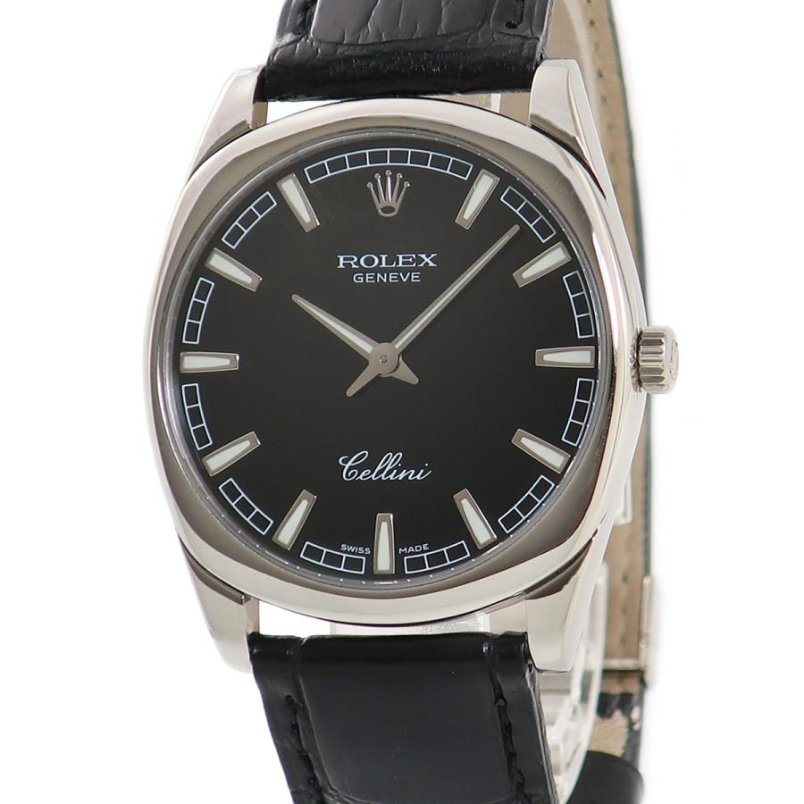 ROLEX 【3年保証】 ロレックス チェリーニ ダナオス 4243/9 K番 K18WG無垢 黒 バー ドレスウォッチ 手巻き メンズ 腕 ...