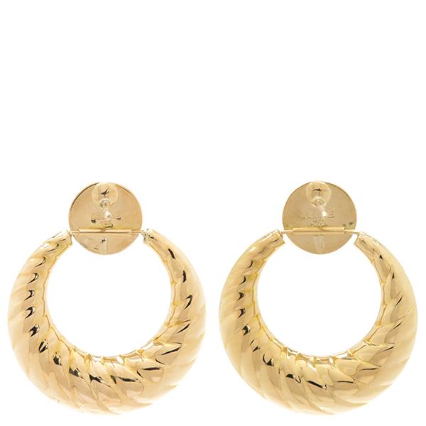 CELINE セリーヌ ピアス トリオンフ ロゴ フープピアス イエローゴールド K18YG 18K 750 ※キャッチ欠品 : HOUBIDOU 心斎橋店 - 通販 - Yahoo!ショッピング