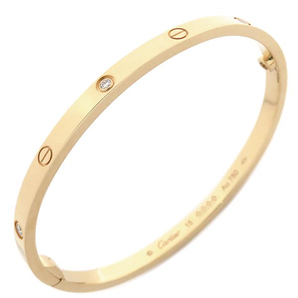 LOVE（Cartier） カルティエ ブレスレット LOVE ラブブレス SM イエローゴールド K18YG ダイヤモンド Au750 18K 18金 6P ハーフダイヤ #15 ...