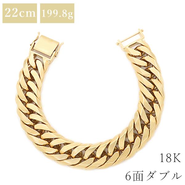 喜平 ブレスレット K18 18金 22cm 199.8g 6面 ダブル W K18YG ゴールド 中古 : HOUBIDOU 心斎橋店 - 通販 - Yahoo!ショッピング