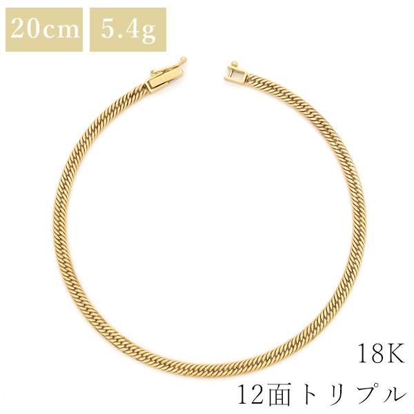 喜平 ブレスレット K18 18金 20cm 5.4g 12面 トリプル K18YG ゴールド 中古 : HOUBIDOU 心斎橋店 - 通販 - Yahoo!ショッピング
