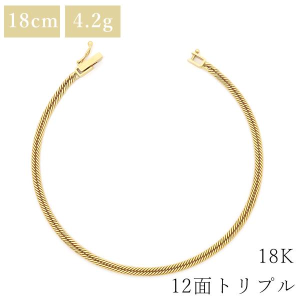 喜平 ブレスレット K18 18金 18cm 4.2g 12面 トリプル K18YG ゴールド 中古 : HOUBIDOU 心斎橋店 - 通販 - Yahoo!ショッピング