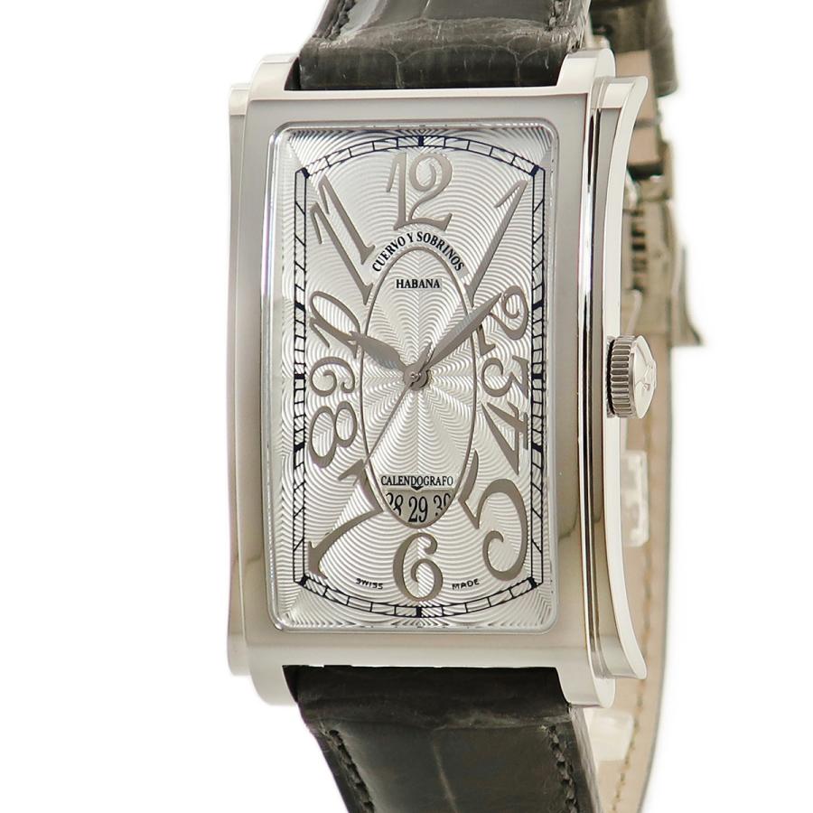 【3年保証】 クエルボ・イ・ソブリノス プロミネンテ ソロテンポ デイト 1012-1AG 未使用 角型 アラビア ギヨシェ 自動巻き メンズ ...