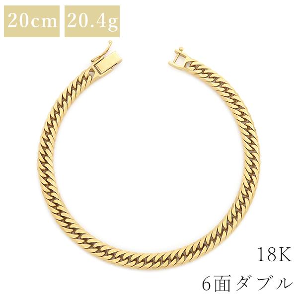 喜平 ブレスレット K18 18金 20cm 20.4g 6面 ダブル W K18YG ゴールド ※ショッピングローン対応していません。 中古 : HOUBIDOU 心斎橋店 - 通販 ...