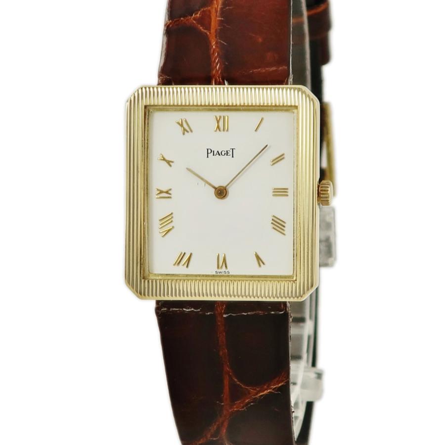 PIAGET（ピアジェ） 【3年保証】 プロトコール 8154 K18YG無垢 角型 白 ローマン クオーツ レディース 腕時計 ...