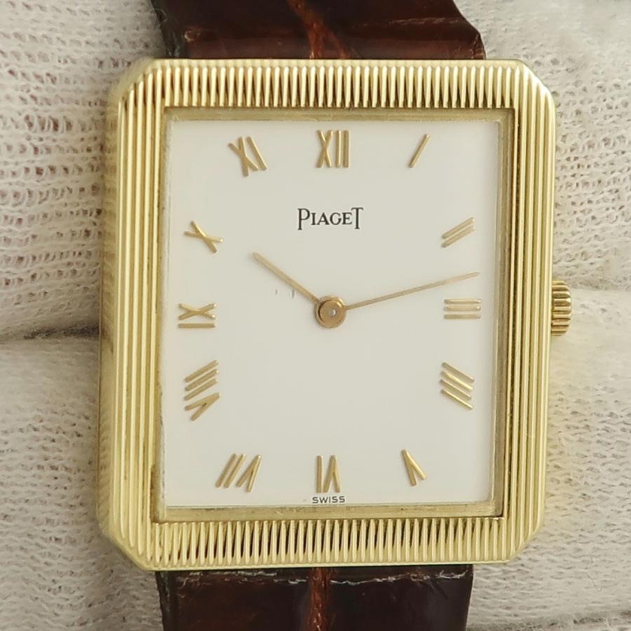 PIAGET（ピアジェ） 【3年保証】 プロトコール 8154 K18YG無垢 角型 白 ローマン クオーツ レディース 腕時計 ...