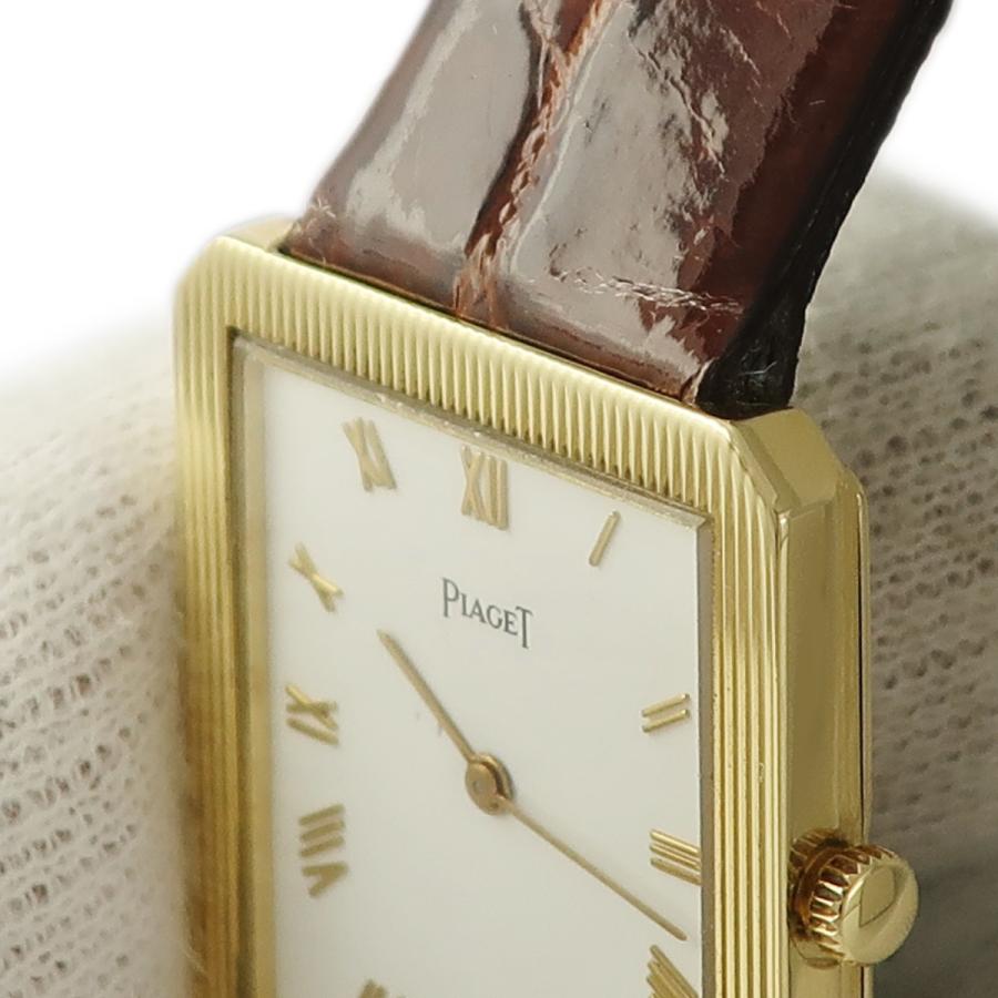 PIAGET（ピアジェ） 【3年保証】 プロトコール 8154 K18YG無垢 角型 白 ローマン クオーツ レディース 腕時計 ...