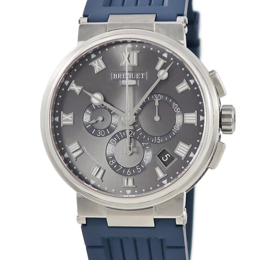 ブレゲ 【3年保証】 マリーン クロノグラフ 5527 5527TI/G2/9WV グレー ローマン 自動巻き メンズ 腕時計 ...