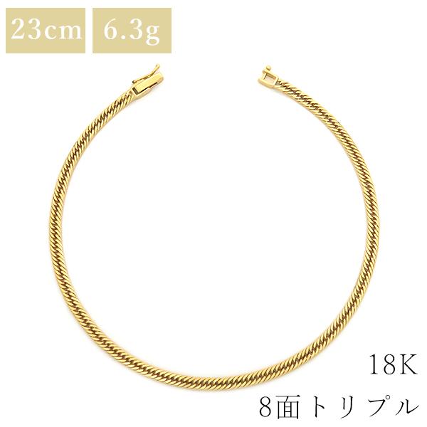 喜平 ブレスレット K18 18金 23cm 6.3g 8面 トリプル K18YG ゴールド ※ショッピングローン対応していません。 中古 : HOUBIDOU 心斎橋店 - 通販 ...
