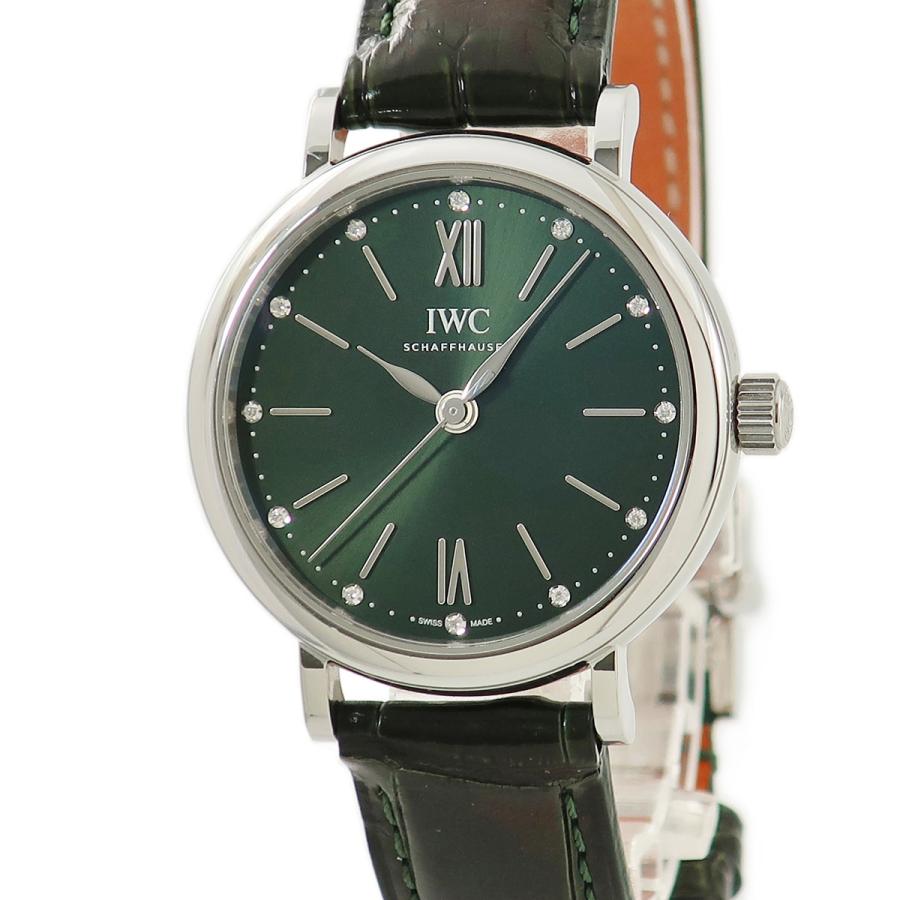 IWC SCHAFFHAUSEN 【3年保証】 ポートフィノ オートマティック 34 IW357405 純正ダイヤ 緑 グリーン バー ...