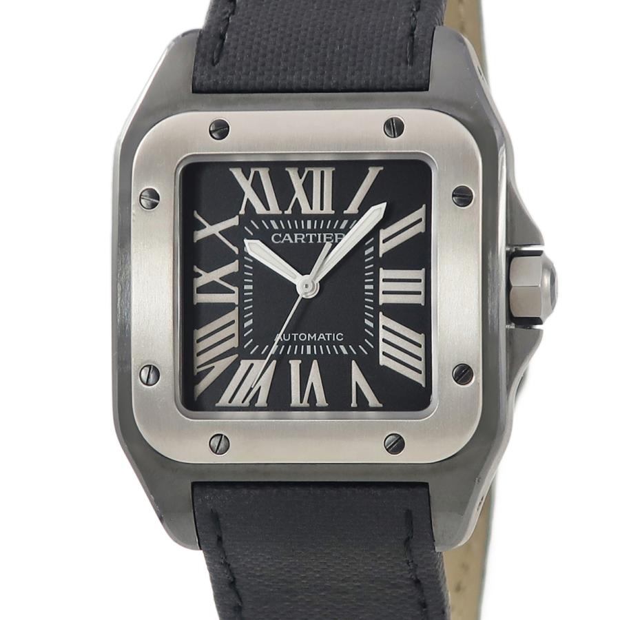 SANTOS DE CARTIER 【3年保証】 カルティエ サントス 100 カーボンコーティング W2020010 ADLC ブラック 自動巻き メンズ 腕時計 : HOUBIDOU ...