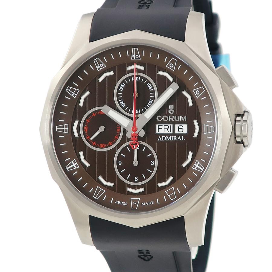 CORUM 【3年保証】 コルム アドミラルズカップ レジェンド47 クロノグラフ A077/04181 未使用 茶 12角形 信号旗 自動 ...