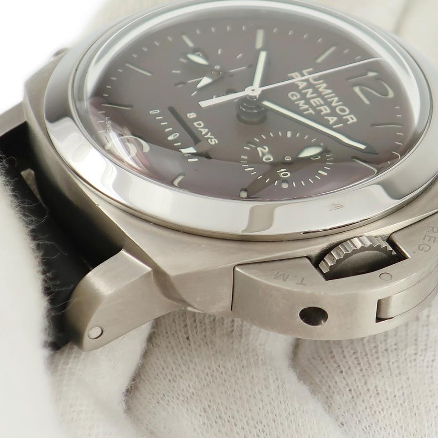 【3年保証】 パネライ ルミノール1950 クロノ モノプルサンテ 8デイズ GMT チタニオ PAM00311 OH済 K番 ブラウン ...