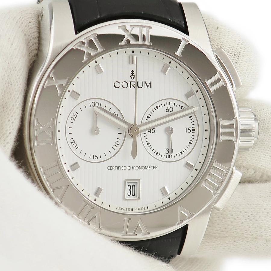 CORUM 【3年保証】 コルム ロムルス クロノグラフ 984.715.20/0F01 デイト ホワイト 自動巻き メンズ 腕時計 ...