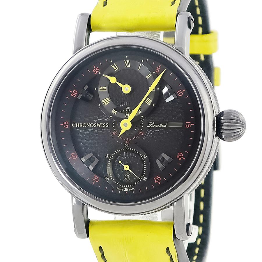 CHRONOSWISS 【3年保証】 クロノスイス フライング グランド レギュレーター CH-6725-BKBK 世界限定15本 DLC PVD ブラック 手巻き メンズ 腕時計 ...