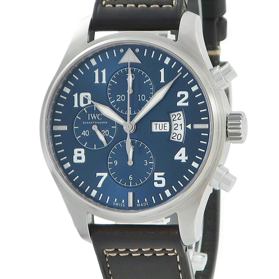 パイロット・ウォッチ 【3年保証】 IWC パイロットウォッチ クロノグラフ プティ・プラン IW377706 ブルー アラビア バー 自動 ...