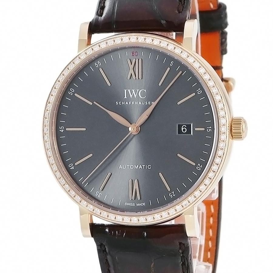 IWC SCHAFFHAUSEN 【3年保証】 ポートフィノ オートマティック 40 IW356516 K18RG無垢製 純正ダイヤ ダーク ...