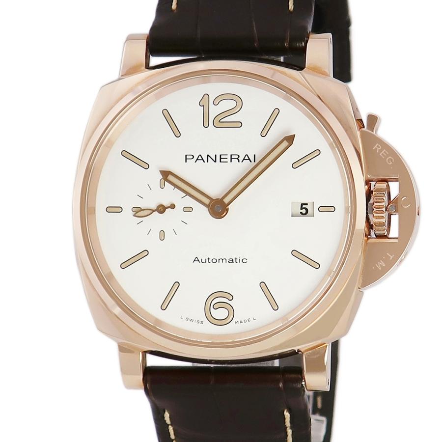 LEMINOR 【3年保証】 パネライ ルミノール ドゥエ PAM01042 W番 K18RG無垢 ホワイト 白 スモセコ 自動巻き メンズ ...