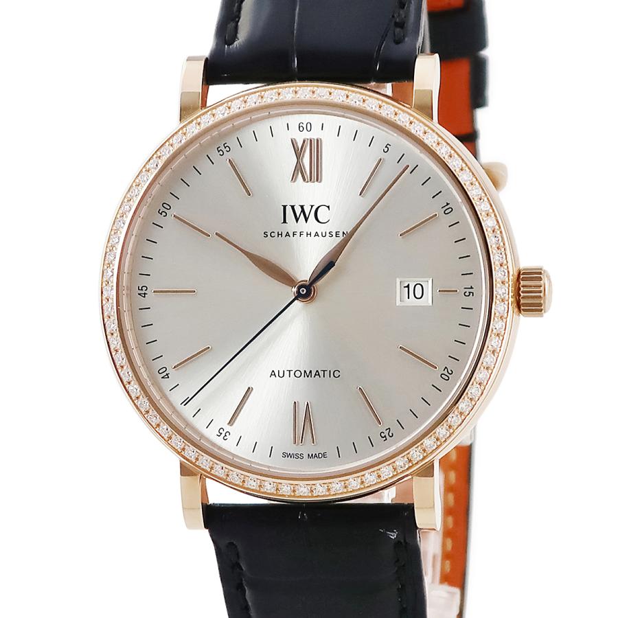 IWC SCHAFFHAUSEN 【3年保証】 ポートフィノ オートマティック IW356515 K18RG無垢 純正ダイヤ ローマン バー ...