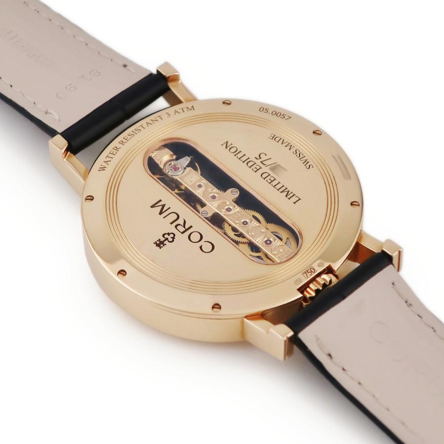 CORUM 【3年保証】 コルム アーカイブ ラウンド ゴールデン ブリッジ 113.247.55/0001 K18RG無垢 ブラック 限定 ...