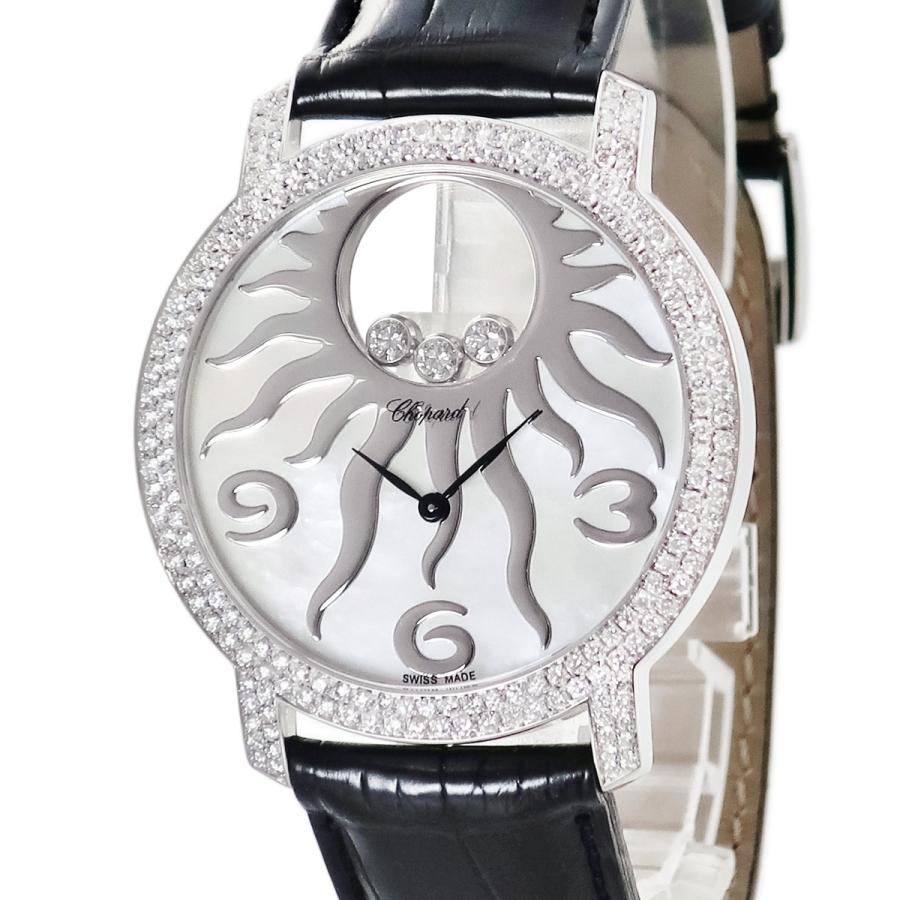 Chopard 【3年保証】 ショパール ハッピーダイヤモンド ハッピーサン 207469 K18WG無垢 純正ダイヤ シェル ラウンド クオーツ メンズ 腕時計 : HOUBIDOU 心斎橋 ...