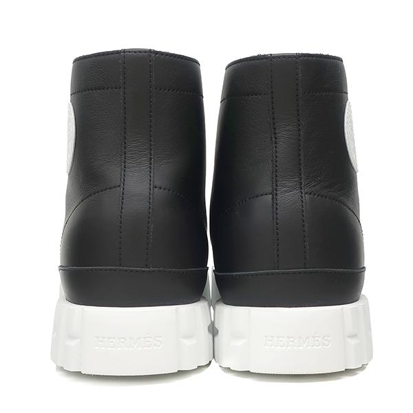 HERMES（エルメス） スニーカー クライム レザー ブラック #36 黒 白