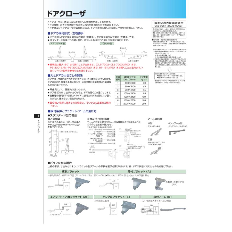 NewStar ニュースター ドアクローザー P-7004A（段付きブラケット） 【パラレル型, ストップ無し, 7000シリーズ ...